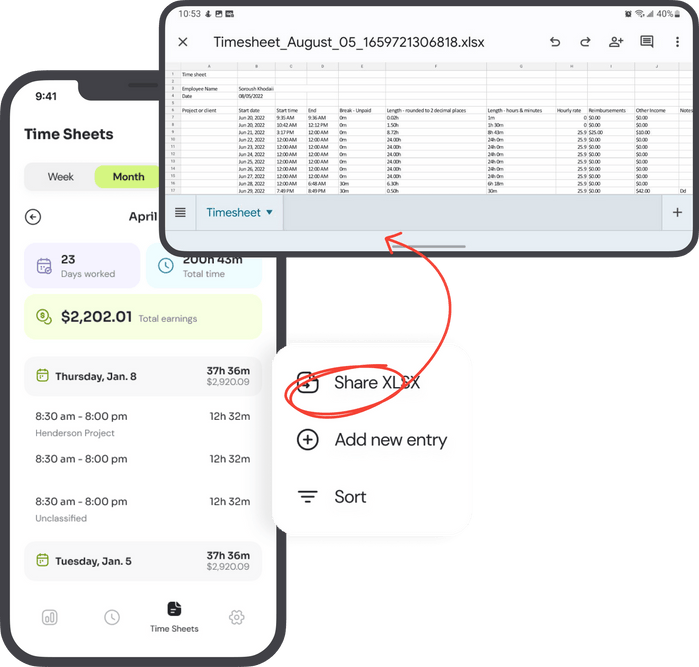 Time Squared Time Clock